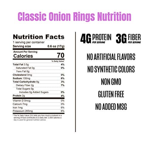 PeaTos Crunchy Rings Snacks, Classic Onion, .6 Ounce (15 Count), Junk ...